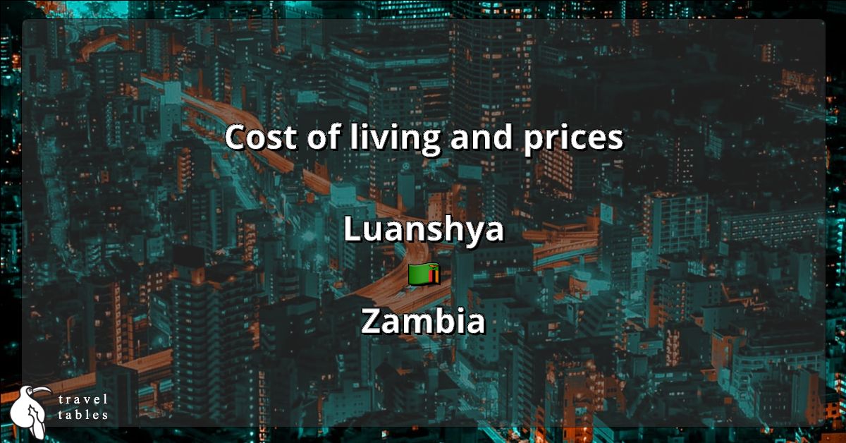 Cost of living and prices in Luanshya 🇿🇲 Updated Jul 2023 - TravelTables